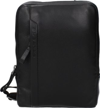 Piquadro Hommes Sac bandouli&egrave;re en cuir noir