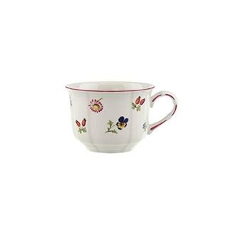 Villeroy & Boch Petite Fleur Cappuccino-Tasse 260 ml Weiß, Spülmaschinenfest, Mikrowellensicher, Jumbotasse, Kaffeebecher Porzellan für Cappuccino, Große Tasse, Blümc