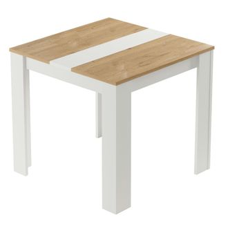HowHomely | Esstisch Future 80x80x73,8 cm - K&uuml;chentisch in Eiche-Wei&szlig;, modern Esszimmertisch, rechteckig, stabil, pflegeleicht, Holzoptik, Zeitloses Design