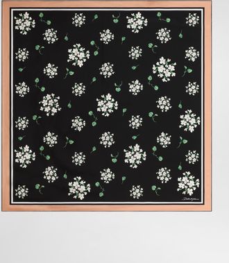 Dolce & Gabbana 90x90 Geranium-print Silk Twill Scarf - Frau Schals Und T&uuml;cher Multicolor Onesize