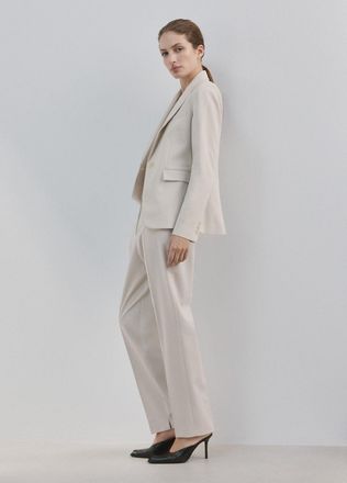 Mango Pantalon droit costume gris clair/pastel - Femme - 32 - MANGO