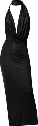Amazu&igrave;n Amazuin, Femme, Robes, Noir, Taille: 36 FR Robe drap&eacute;e dos nu