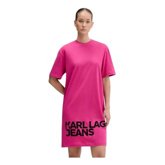 Karl Lagerfeld Robe T-shirt Logo - Femme - Robes - Rose - Taille: 36 FR