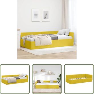 vidaXL vidaXL Canap&eacute; convertible - Cadre de lit dangle Jaune 90 cm x 190 cm Velours