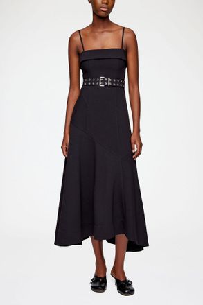 Ganni Kleid aus Twill-Anzugstoff in Schwarz