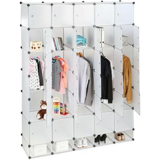 Relaxdays Relaxdays - Penderie armoire cubes &eacute;tag&egrave;re rangement 25 casiers plastique modulable diy biblioth&egrave;que Hxl 234x180 cm, noir
