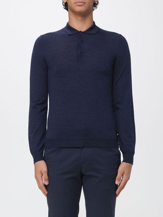 K-Way Lang&auml;rmeliges Strickpolo aus Seide mit Slim Fit und Rippkragen
