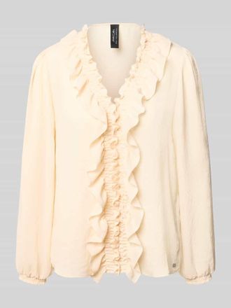 Marc Cain Bluse mit R&uuml;schen und V-Ausschnitt