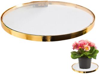 Generic Wandwand aus Gold - rundes schwimmendes Glas, eleganter Bildschirmrand | vielseitige Montage, aus kratzfestem Hartglas, Haushaltsorganisationsl&ouml;sung f