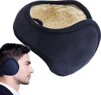 Generic Cache-oreilles dhiver unisexe - Chaud extérieur - Cache-oreilles réglables avec laine dagneau derrière la tête pour le ski, le vélo, la pêche