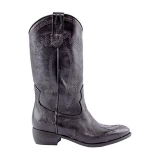 Zoe Schwarze Leder-Cowboystiefel - - Shoes - Damen - Schwarzk - 36 EU