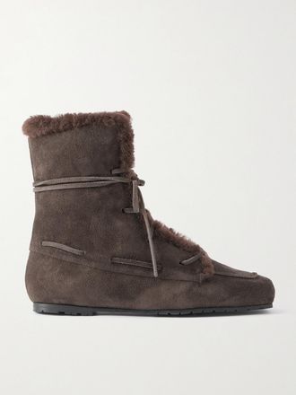 Aeyde Bottines En Peau Lainée Paul - Marron
