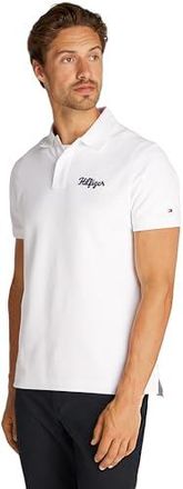 Tommy Hilfiger Polo Manches Courtes Homme Chainstitch Regular Regular Fit, Blanc (White), S