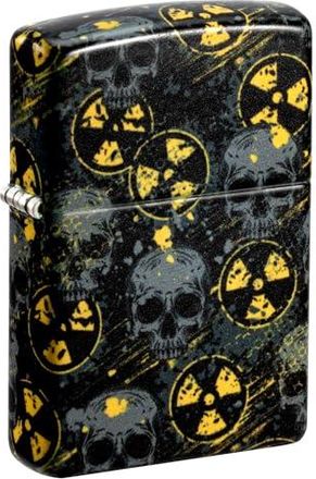 Zippo Sturmfeuerzeug - Nuclear Skull Design - 540 Colour - Nachfüllbar - Wiederverwendbar - Windfestes Design - Geschenkbox - Made in USA
