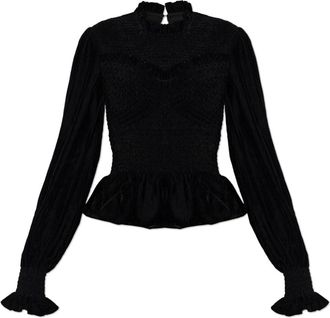 AllSaints Femme, Blouses et Chemises, Noir, Taille: 36 FR Juno Velour Top
