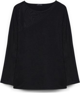 Fiorella Rubino Femme, Tops, Noir, Taille: 36 FR T-shirt avec empi&egrave;cement en tulle