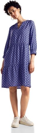 Street One Damen A144100 Tunika Kleid Mit Print, Deep Blue, 40 EU