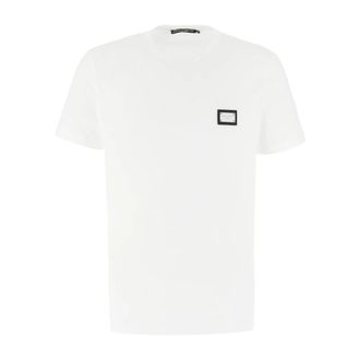 Dolce & Gabbana Logo Plate T-shirt - - Tops - Herren - Wei&szlig; - S