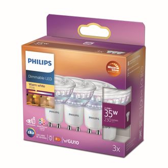 Philips Philips WarmGlow GU10 spot 2.6W Warmwit 36&deg; Dimbaar