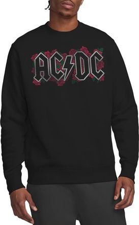 AC/DC ACDC Unisex Roses Logo Crew Sweatshirt, Schwarz, XXL
