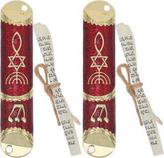 BESPORTBLE CORHAD 2 St&uuml;ck J&uuml;dische T&uuml;rrolle aus Metall mit Koscherem Schriftzug Handgefertigte T&uuml;rrolle f&uuml;r Haussegnung Religi&ouml;se Judaica Dekoration und Spiritue