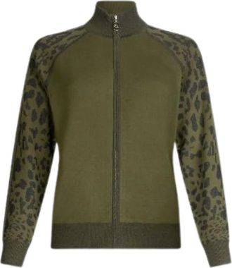 Liu Jo Femme, Sweatshirts et sweats &agrave; capuche, Vert, Taille: 40 FR SweaT-shirt zipp&eacute; &agrave; col montant