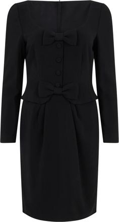 Moschino Femme, Robes, Noir, Taille: 44 FR Robe Midi avec Ceinture