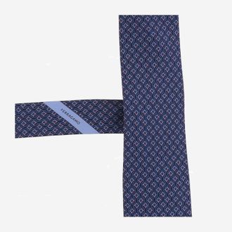 Ferragamo Mens Silk Tie Navy Ties & Bow