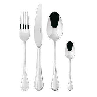 Sambonet 52563-81 Royal Inox - Tafelbesteck-Set aus einteiligem Edelstahl 18/10, für 6 Personen, 24-teilig: 6 Gabeln, 6 Löffel, 6 Messer, 6 Teelöffel, Grau