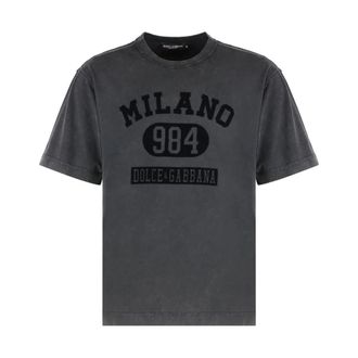 Dolce & Gabbana Milano 984 Graphic T-Shirt - - Tops - Herren - Grau - XL
