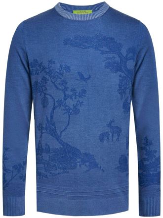 Shanghai Tang Jacquard-Pullover mit Spray-Effekt - Blau