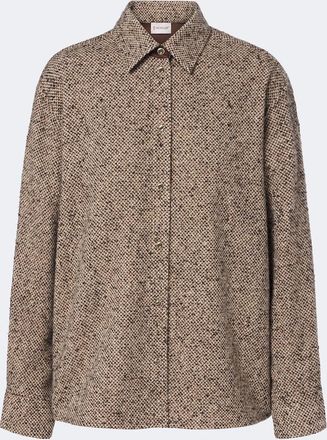 Moncler Hemdjacke aus Tweed und Satin