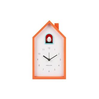 Karlsson R&eacute;veil moderne Cuckoo - Orange vif - 6 x 12 x 20 cm - Rectangulaire - Thermoplastique - R&eacute;veil pour chambre &agrave; coucher