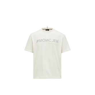 Moncler Moncler Mirrored Logo Cotton T-shirt, Men, White, Size: Xl