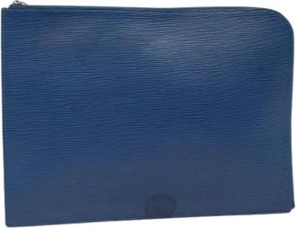 Louis Vuitton unisex, Pre-owned, Bleu, Taille: ONE Size Pochette en cuir Pre-owned