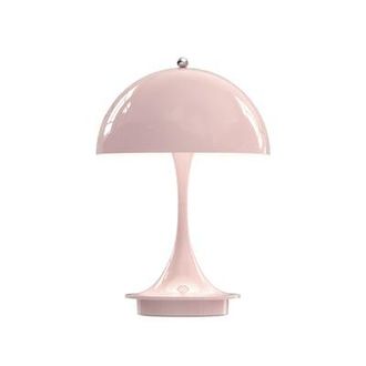 Louis Poulsen Lampe extérieur sans fil rechargeable Panthella - Rose - Acier embouti - Designer Verner Panton