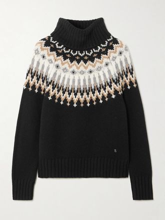 Bogner Ingrid Rollkragenpullover Aus Kaschmir Mit Fair-isle-muster - Schwarz