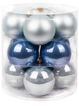 Inges Christmas Decor Magic Weihnachtskugeln Glas 8cm 12 STK. Christbaumkugeln (Elysian Blue)
