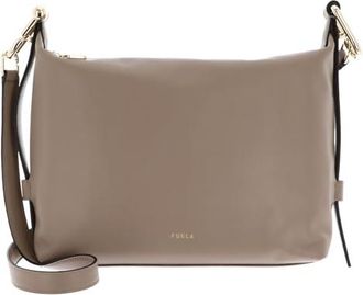 Furla Cuir sac à épaule Vitello Claris Lux Tonie Hobo Bag Greige taupe