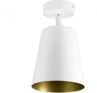 Licht-Erlebnisse Deckenstrahler Metall weiß gold rund Ø15cm verstellbarer Deckenspot E27 Retro Flur Wohnzimmer Küche Deckenleuchte Deckenlampe