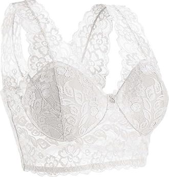 Generic Soutien-gorge confortable sans armatures pour femme - Bretelles r&eacute;glables - Couverture compl&egrave;te - Soutien-gorge confortable sans armatures, Blanc., 3X