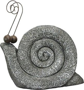 Design Toscano Im Schneckentempo, Schnecken-Gartenskulptur, Mittelgroße Schnecke, Kunstharz, Grau, 20.5 x 38 x 40.5 cm