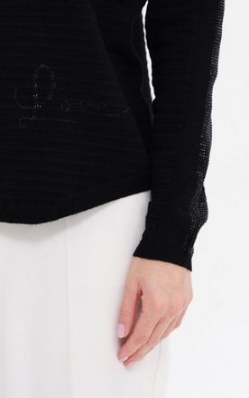 Passioni Strickpullover mit Strassdetails