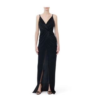 Elisabetta Franchi Femme, Robes, Noir, Taille: 40 FR Beaded Sleeveless Dress