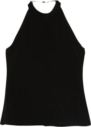 Norma Kamali Femme, Tops, Noir, Taille: 36 FR Halterneck Tie Top