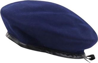 Generic B&eacute;ret simple en laine de couleur unie pour enfants printemps/&eacute;t&eacute; respirant petit chapeau de peintre mode Newsboy chapeau cheveux pour filles, bleu mar
