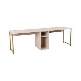 Dmora Schreibtisch Caprioli 240x60x74 cm Beige mit PC-Halter