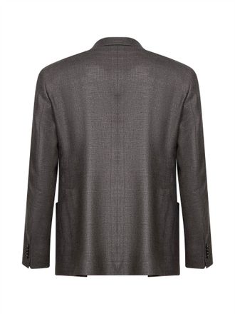 Tagliatore Mens Blazer Vesuvio Tobacco Silk-Wool Brown Jacket