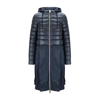 Herno Daunenjacke mit Kapuze und Gold-Details - - Jackets - Damen - Blau - XS