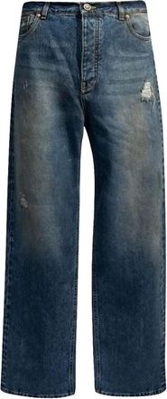 John Richmond Homme, Jeans, Bleu, Taille: W38 Jeans Regular avec D&eacute;tails D&eacute;chir&eacute;s et Inscription Rich